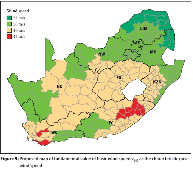 Development of an updated fundamental basic wind speed map for SANS 10160-3