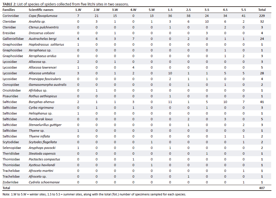 Survey of epigeic spiders (Arachnida: Araneae) in a litchi orchard in ...