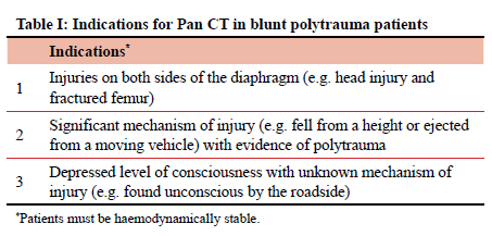 Pan CT for blunt polytrauma - Is there a need for more selective ...